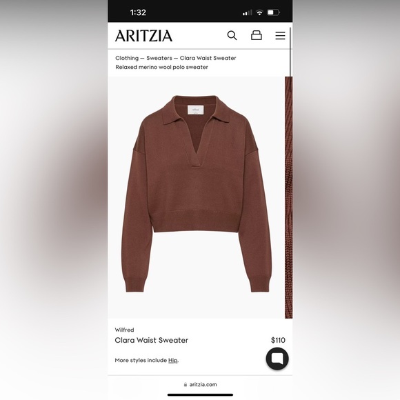 Aritzia | Sweaters | Aritzia Crop Sweater Limited Edition Color | Poshmark